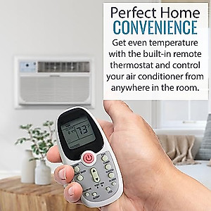 Keystone 12,000 BTU 230V Wall Mounted Air Conditioner & Dehumidifier with Remote Control - Quiet Wall AC Unit for Bedroom, Bathroom, Nursery, Medium Sized Rooms up to 550 Sq.Ft.