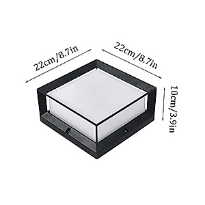 CZLZY Square Outdoor Waterproof Pillar Lamp, Die Casting Aluminum Pillar Lights, Acrylic Lamps, E27 Snail Lamps, Lawn Villa Courtyard Landscape Lights, Garden Pillar Pole Lamp