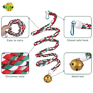 GJRGEG1Y Rope Bungee Cotton Perch for Bird. with Large Bell Climbing Toy[1 Pack] (118 inches)
