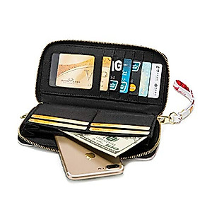 LOVESHE Women wallet RFID Blocking Purse Credit Card Clutch Zip Around Phone Clutch Large Travel Purse Wristlet Bohemian(LBH)