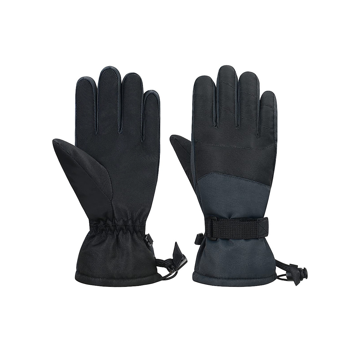 Century Star Kids Waterproof Gloves Snow Gloves Warm Winter Gloves for Kids Boys Girls Ski Gloves Sport Mittens Black 10-14 Years