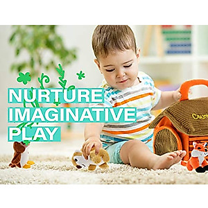 Etna Friends of the Forest Talking Treehouse Playset - 5 Plush Woodland Animals with Carry Case