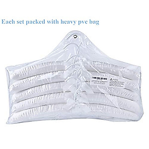 Cocomaya 17 Inch Extra Large Anti Slip Satin Padded Bridal Wedding Dress Hanger No Bumps for Dress Coats, Sweaters Pack of 5 (White, 5)