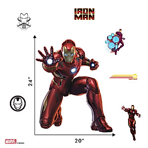 Wall Palz Marvel Iron Man Wall Decal - Iron Man Wall Stickers with 3D Augmented Reality Interaction - 24" Iron Man Bedroom Decor - Marvel Legends Wall Decor
