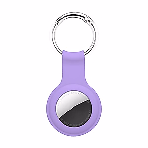 4Pcs Air Tag Case Keychain Hanging on Dog Collar Backpacks Wallet Luggage tag, Silicone AirTags Holders Key Ring Chain Loop,Compatible with Apple AirTag Holder GPS Item Finders Accessories