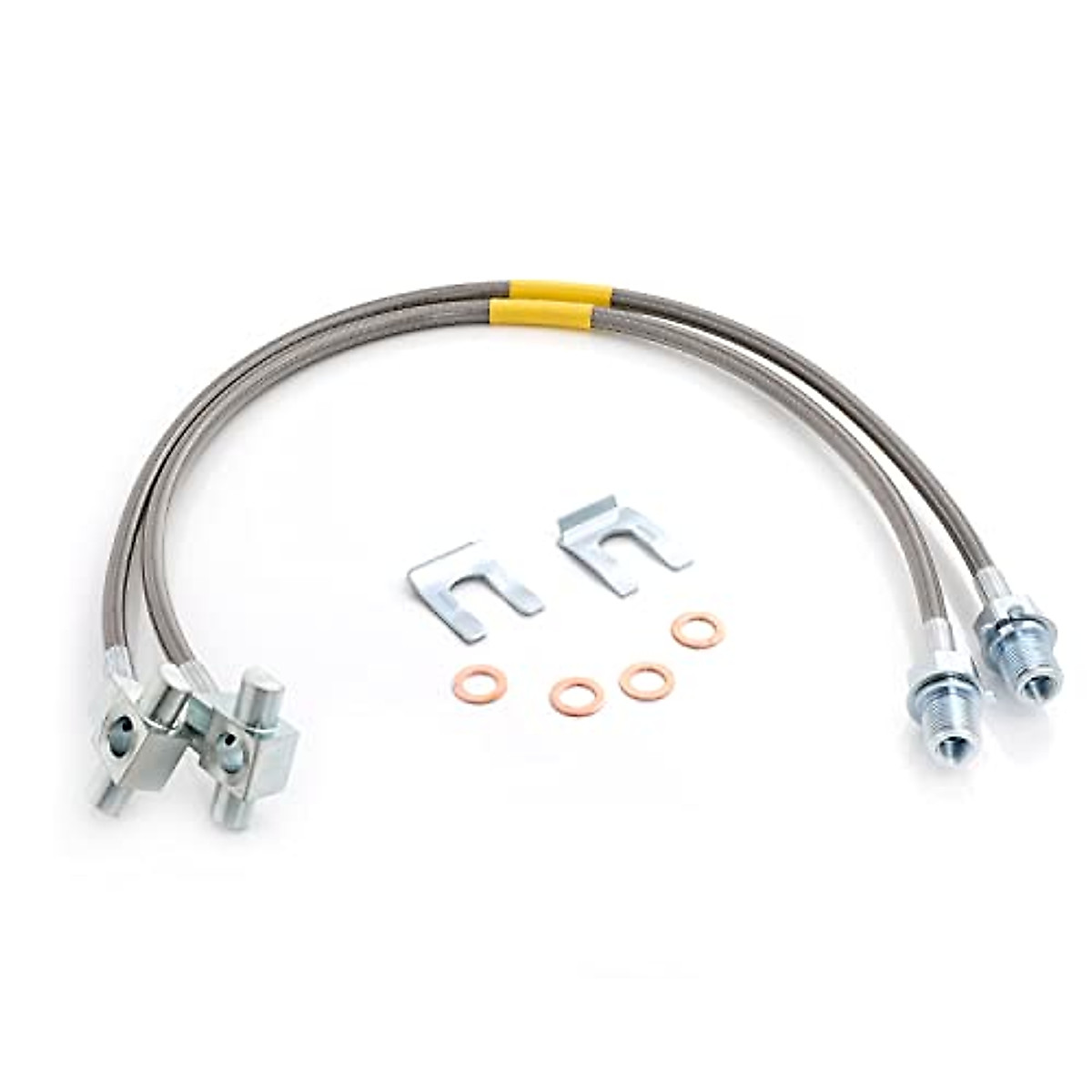 FAPO SHOCK Front Extended Stainless Steel Brake Lines Compatible With 1971-1987 Chevy C/K 10 15 20 K5 Blazer 4-6" Lift