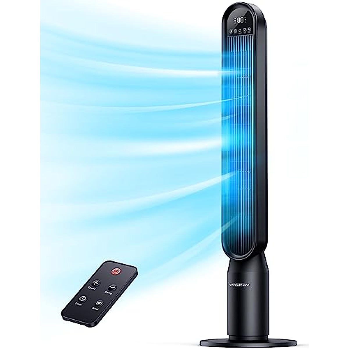 VAGKRI Tower Fan 42" Oscillating Tower Fan with 3 Modes, 4 Wind Speeds, 12H Timers, 90°Oscillation & 135° Vertical, Standing Fans for Home Bedroom Living Room Office, Powerful Floor Fan with Remote