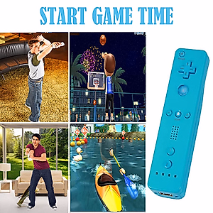 Wii Remote Controller, 2 Packs Upgrade Wii Wireless Controller Compatible with Wii Wii U Console(Pink and Blue)