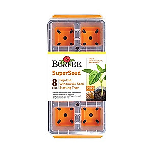 Burpee SuperSeed Windowsill Seed Starting Tray | 8 XL Cell | Seed Starter Tray | Reusable & Dishwasher Safe | for Starting Vegetable Seeds, Flower Seeds & Herb Seeds | Window Garden Seed Starting Kit