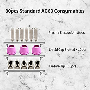 WeldingStop Plasma Consumables Kit for Primeweld CUT50 CUT50DP CT520 CT520DP Plasma Cutter AG-60 Torch (1.0mm .040'' Tip)