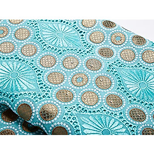 SJD LACE African Lace Fabric 5 Yards, Swiss Voile Tull Lace Fabric Nigerian Mesh Cotton Lace for Wedding Party Dress Sewing (14682)