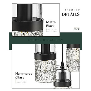 LMS Black 3-Light Pendant Fixtures, Adjustable Kitchen Hanging Light Fixture, Cluster Pendant Lights, LMS-188