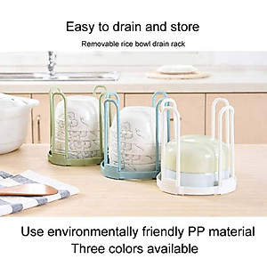 LUOY Dinnerware Bowl Plate Holder Plastic Drain Rack Dish Storage Display Stand Drying Shelf Tableware Drainer Rack Kitchen Organizer White