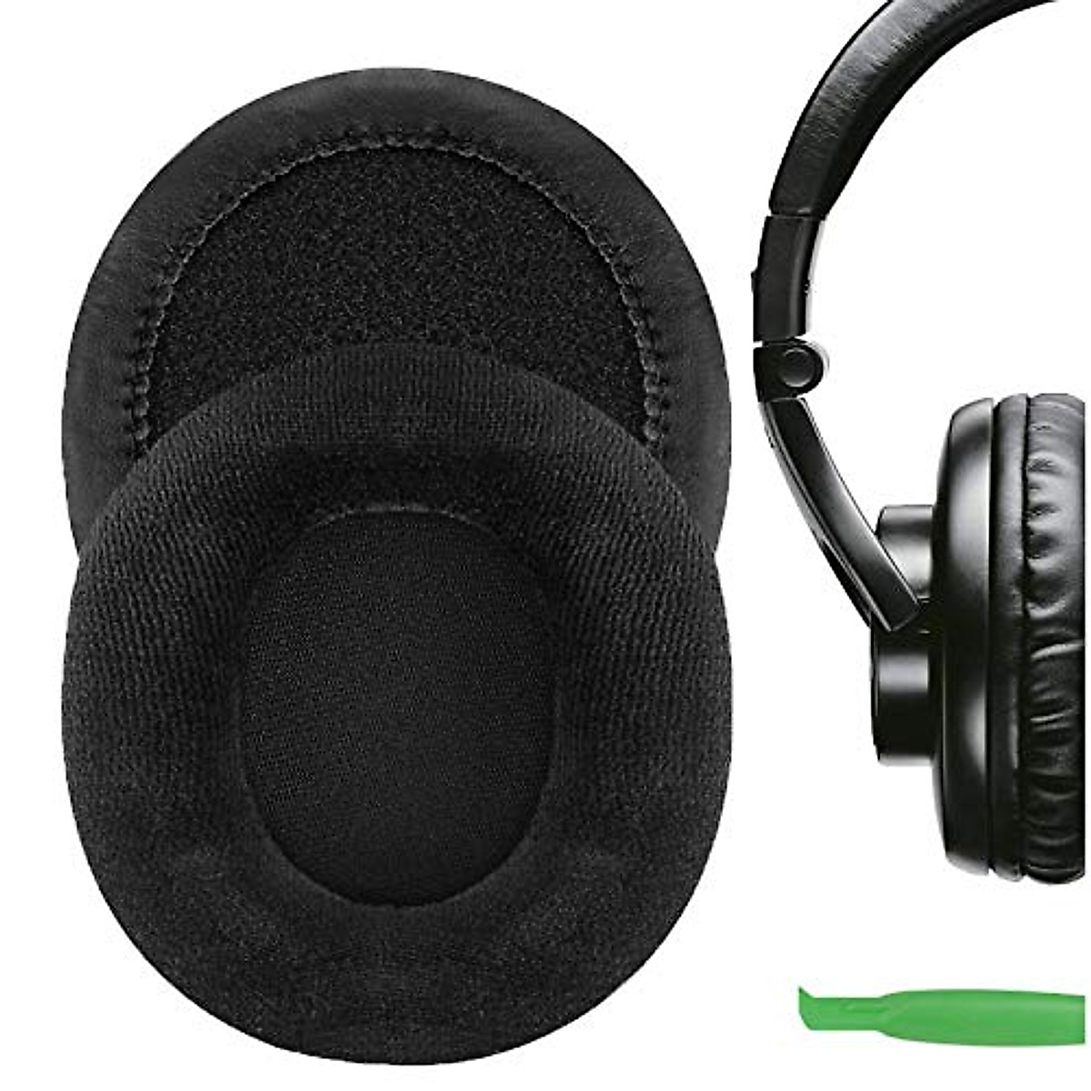 Geekria Comfort Velour Replacement Ear Pads for Shure Hpaec240, Hpaec440, Hpaec840, Hpaec940, Srh840 Srh440, Srh940 Headphones Ear Cushions, Headset Earpads, Ear Cups Cover Repair Parts (Black)