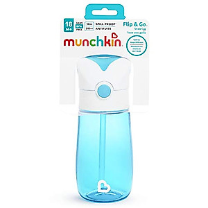 Munchkin® Flip & Go™ Tritan Straw Toddler Cup, 12 Ounce, Blue, 1 Pack