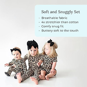 Posh Peanut Baby Pajamas Set - Toddler Sleepers Little Girl Clothes - Kids Two Piece PJ - Soft Viscose Viscose from Bamboo (Country Rose, 3T)