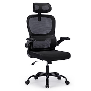 SOMEET Office Chair, Ergonomic Mesh Office Chair with Adjustable Headrest and Arms, High Back Ergonomic Desk Chair with Lumbar Support, Comfortable Home Office Desk Chairs with Tilt Lock (Black)