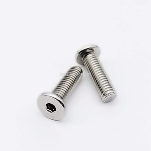 Ochoos 10/50pcs M3 M4 M5 A2-70 SUS 304 Stainless Steel Hex Hexagon Socket Ultra Thin Super Low Short Flat Wafer Head Allen Screw Bolt - (Thread Diameter: M3 50pcs, Length: 5mm)