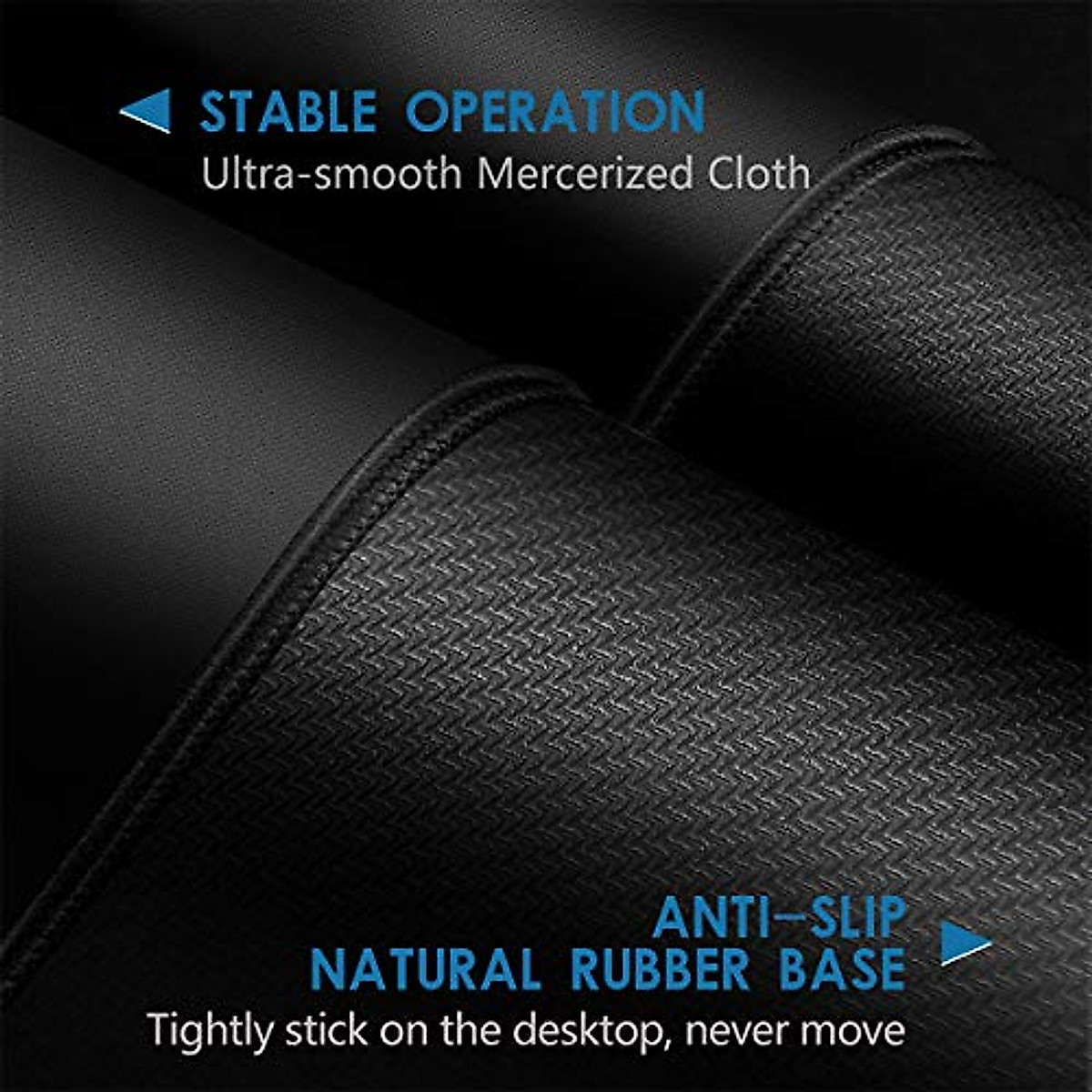 Large Gaming Mouse Pad- 31x12 in. XL Gaming Mousepad with Stitched Edges, Ultra-Smooth Cloth Mouse Mat & Non-Slip Rubber Base, Waterproof Full Desk Keyboard Mat for Gamer, Office & Home, Black