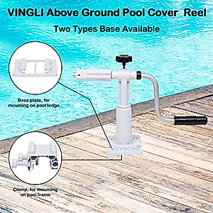 VINGLI Pool Cover Reel Above Ground Swimming Pool Cover Reel 16 FT Without Decking Solar Blanket Roller Systems with Tube Set for Various Shape Pool