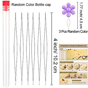 6 Pieces Beading Needles Big Eye Beading Needles Beading Embroidery Stainless Needles with Needle Bottle and 3 Pcs Bead Needle Threader for Jewelry Making (4.01inch)