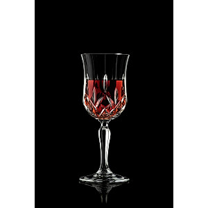 Barski Wine Glass - Goblet - Red Wine - White Wine - Water Glass - Stemmed Glasses - Set of 6 Goblets - Crystal like Glass - 7.75 oz. Beautifully - Cut Crystal - Designed Made in Europe