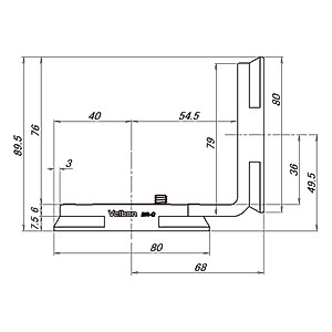 Velbon 391032 BR-Q Tripod Accessory Vertical Bracket for SLR Aluminum