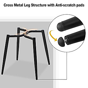 TUKAILAi Faux Leather Dining Chairs Set of 2, Modern Diamond Design Kitchen Chairs with Upholstered Seat and Metal Legs, Comfy Leisure Chairs for Lounge Living Room Reception Restaurant (Grey)