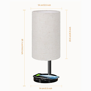 AFROG Bedside Table Lamp with 10W Fast Wireless Charger, USB Port, 5 Brightness,5 Lighting Mode,40/60 Min Auto Timer, Nightstand Bedside Lamp for Bedroom (LED Bulb Included)