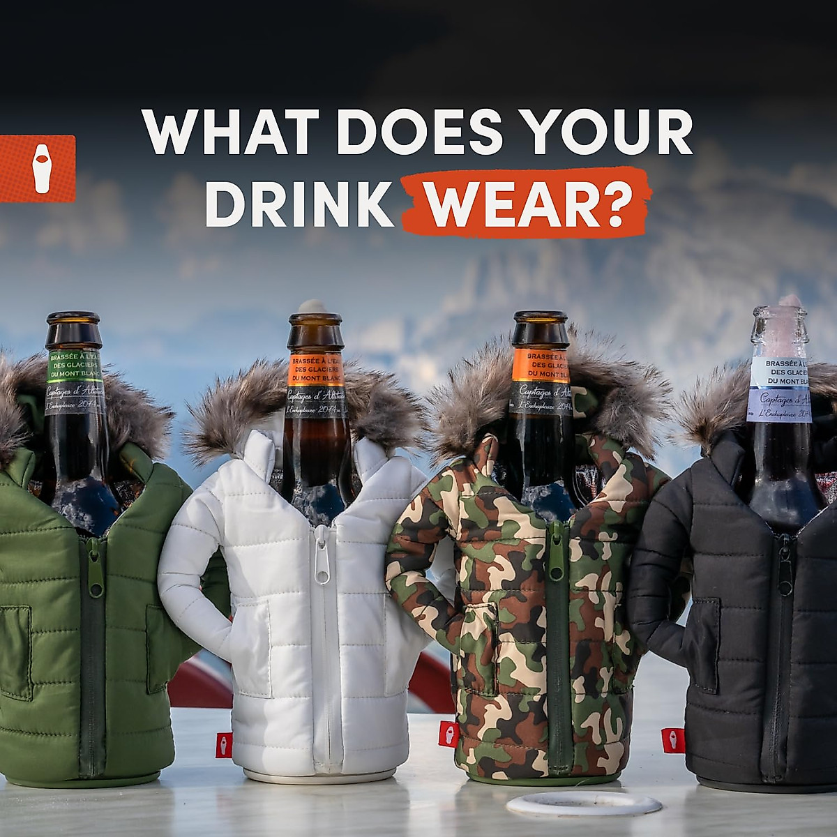 Puffin - The Pahka Parka - Insulated 12 oz Can Cooler I Beer Bottle & Soda Can Insulator, Keep Drinks and Beverages Cold - Sandy White