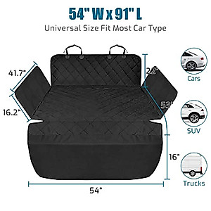 Veckle Cargo Liner, SUV Cargo Cover for Dogs with Side Flaps Hammock Water Resistant Nonslip Dog Seat Cover Cargo Area Protector Scratchproof for SUVs Sedans Vans