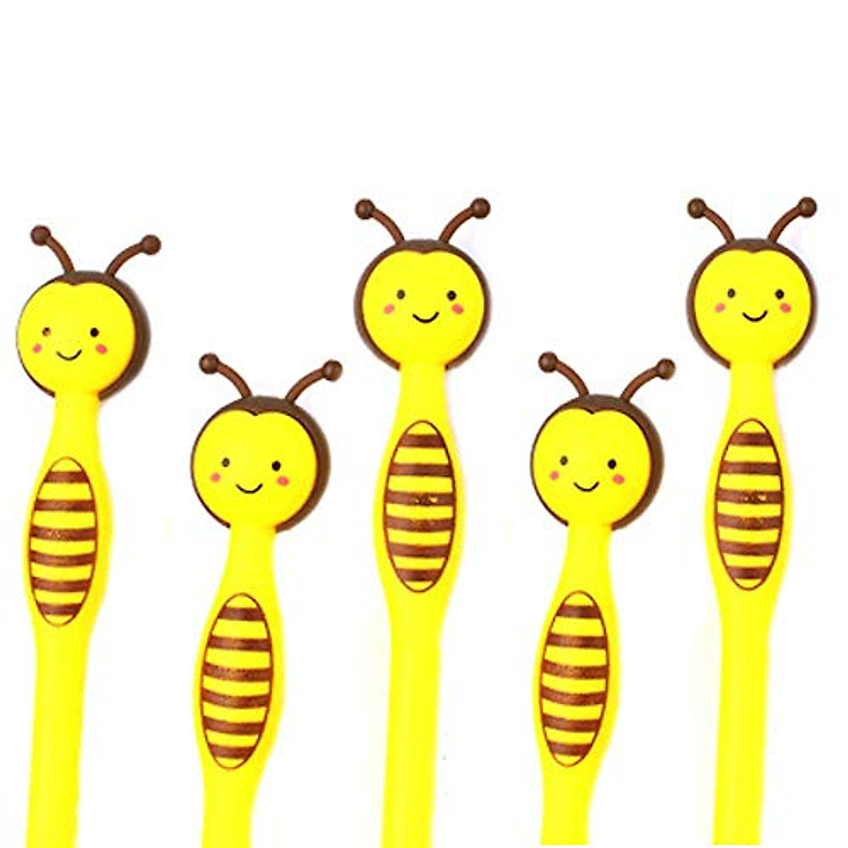 LUFOX 8Pcs Cute Bees Gel Pens Gift for Child, Women, Coworkers, Hostess and Girlfriend, Great Party Supplies and School Supplies, Black Ink(0.5mm)