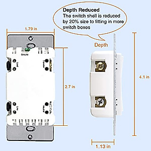 3-Way/Single Pole Smart WiFi Light Switch, Needs Neutral Wire, On/Off Control, in-Wall, No Hub Required, Compatible with Alexa/Google Home, ETL and FCC Listed (WF30S)