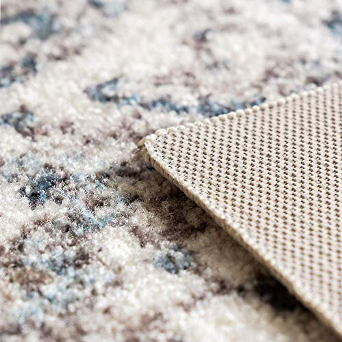 Maples Rugs Distressed Tapestry Vintage Non Slip Runner Rug for Hallway Entry Way Floor Carpet [Made in USA], 2 x 6, Neutral