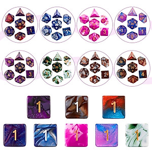 Surhugvy DND Dice Set, 25 X 7 Polyhedral Dice for Dungeons and Dragons DND RPG MTG Table Game with 1 Large Flannel Bag 175 Pieces