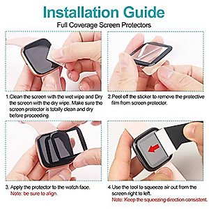 Liwin (4-Pack 3D Screen Protectors Compatible with Fitbit Sense/Versa 3, Full Coverage Screen Protector Protective Cover Saver for Sense and Versa 3 Smartwatch