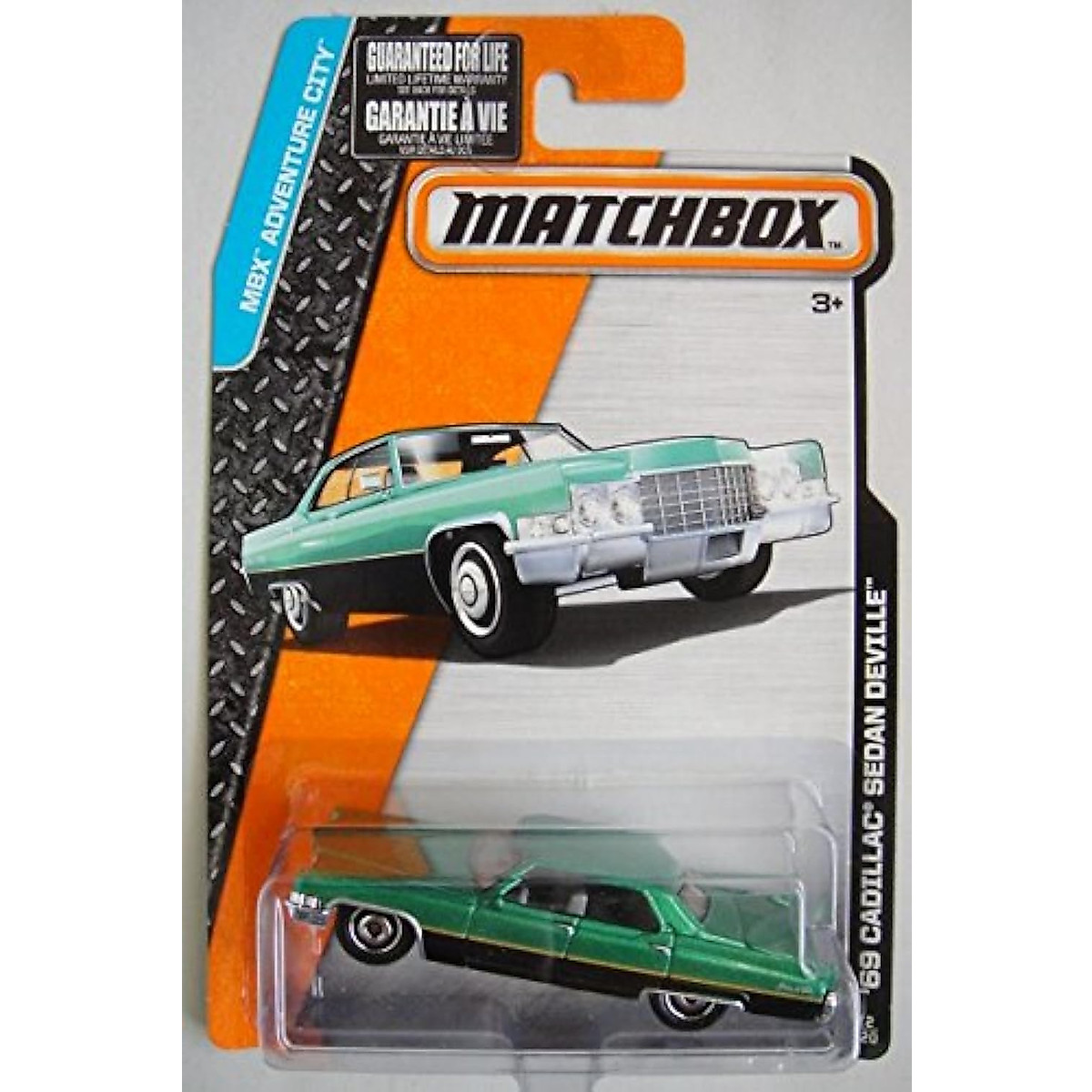 MATCHBOX MBX ADVENTURE CITY BLACK/GREEN '69 CADILLAC SEDAN DEVILLE 12/120 by Matchbox