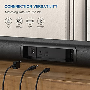 SAKOBS Sound Bars for TV,34Inches 80W TV Sound Bar – Deep Bass Home Theater System, 2.1Ch Soundbar with Built-in Subwoofer HDMI-ARC/Opt/AUX Connectivity,Works with 4K & HD TVs