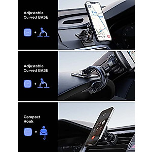 LISEN Magnetic Phone Holder for Car 6 Military Magnets Magnetic Phone Mount [2 Mounting Options] 3 Metal Plates Dashboard Car Vent Phone Holder for iPhone 14 Pro Max,Tablets, All Phones