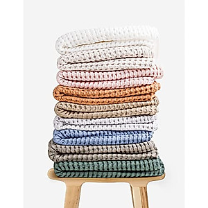 Konssy Waffle Baby Blankets, Nursery Blankets for Boys Girls, Swaddle Blankets Neutral Soft Lightweight Toddler and Kids Throw Blankets(Brown)