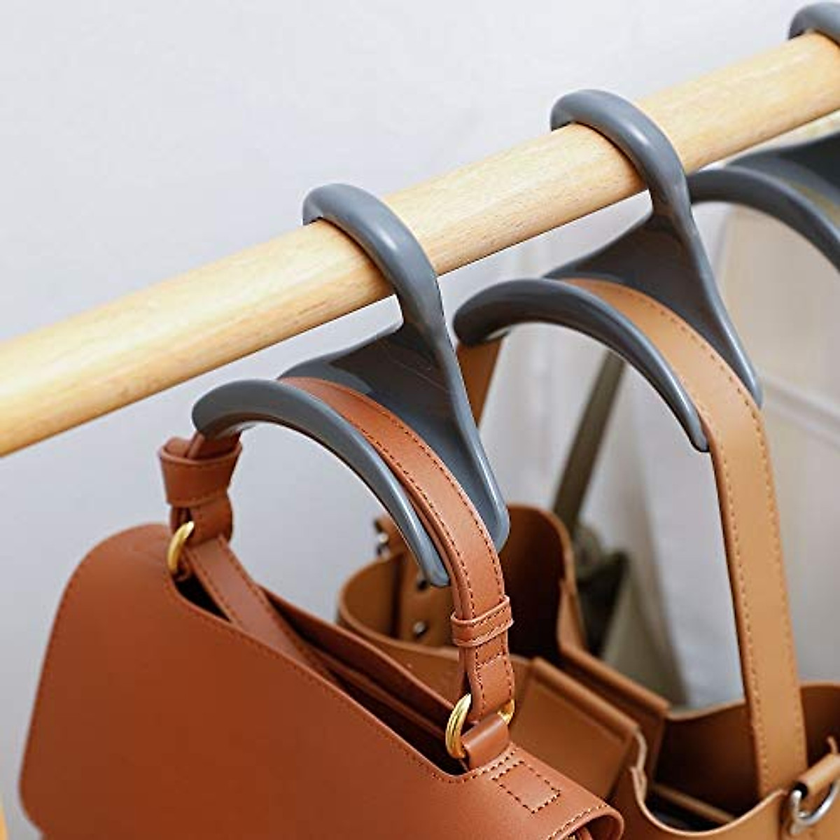 SHIMOYAMA Handbag Hook Hanger, Display Hook Hanger Closet Hooks Storage Organizer – Durable Plastic Hanger for Bags, Belts, Tie & Headbands (2 Piece Pack)