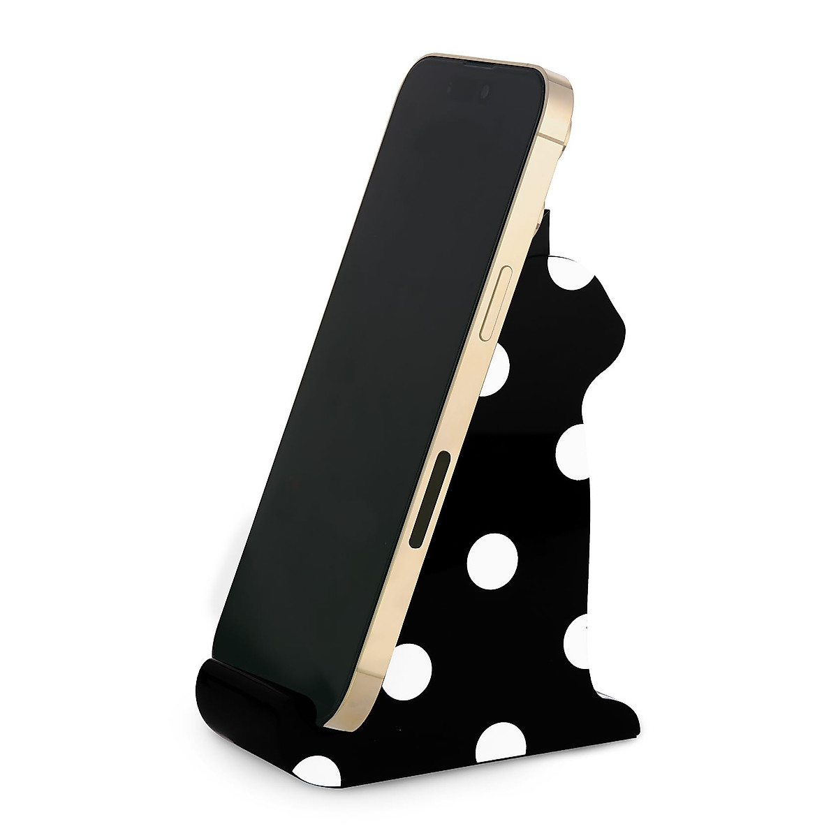 kate spade new york Acrylic Cell Phone Stand, Novelty Phone Holder for Desk, Black Cat (Picture Dot)