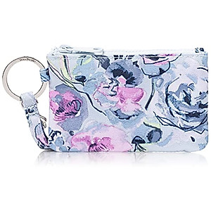 Vera Bradley Women's Recycled Lighten Up Reactive Zip ID Case and Lanyard Combo, Fresh-Cut Bouquet, One Size