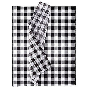 MIAHART 60 Sheets Christmas Tissue Paper 14 x 20inch Buffalo Styles White Black Plaid Gift Wrapping Tissue Paper for DIY Crafts Gift Bags Christmas New Year Party Supplies