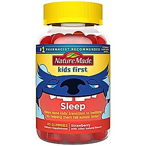 Nature Made Kids First Sleep, Kids Melatonin Gummies, 100% Drug Free Sleep Aid for Restful Sleep, 45 Count