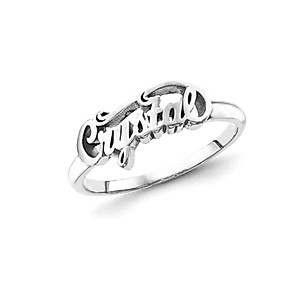 LONAGO Personalized Name Ring Customized Nameplate Ring for Women Mem