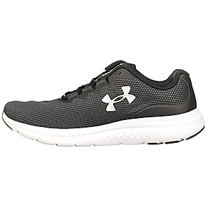 Under Armour Men's Charged Impulse 3 Running Shoe, (001) Black/Black/Metallic Silver, 14