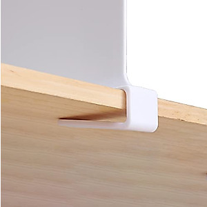 HAVIGET Acrylic Shelf Dividers for Closet Organization - Cabinet and Bookshelf Organizer for Shirt, Handbag, Sweater, Purse and Books - Plastic Separator in Kitchen, Bedroom, Garage (White, 8 Packs)