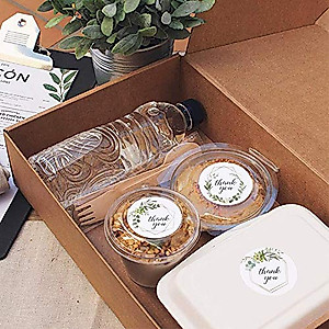 Thank You Stickers 500pcs A Roll, 1.5 inch Small Business Label 4 Greenery Designs Paper Mail Stickers for Envelope Gift Bags Treat Box