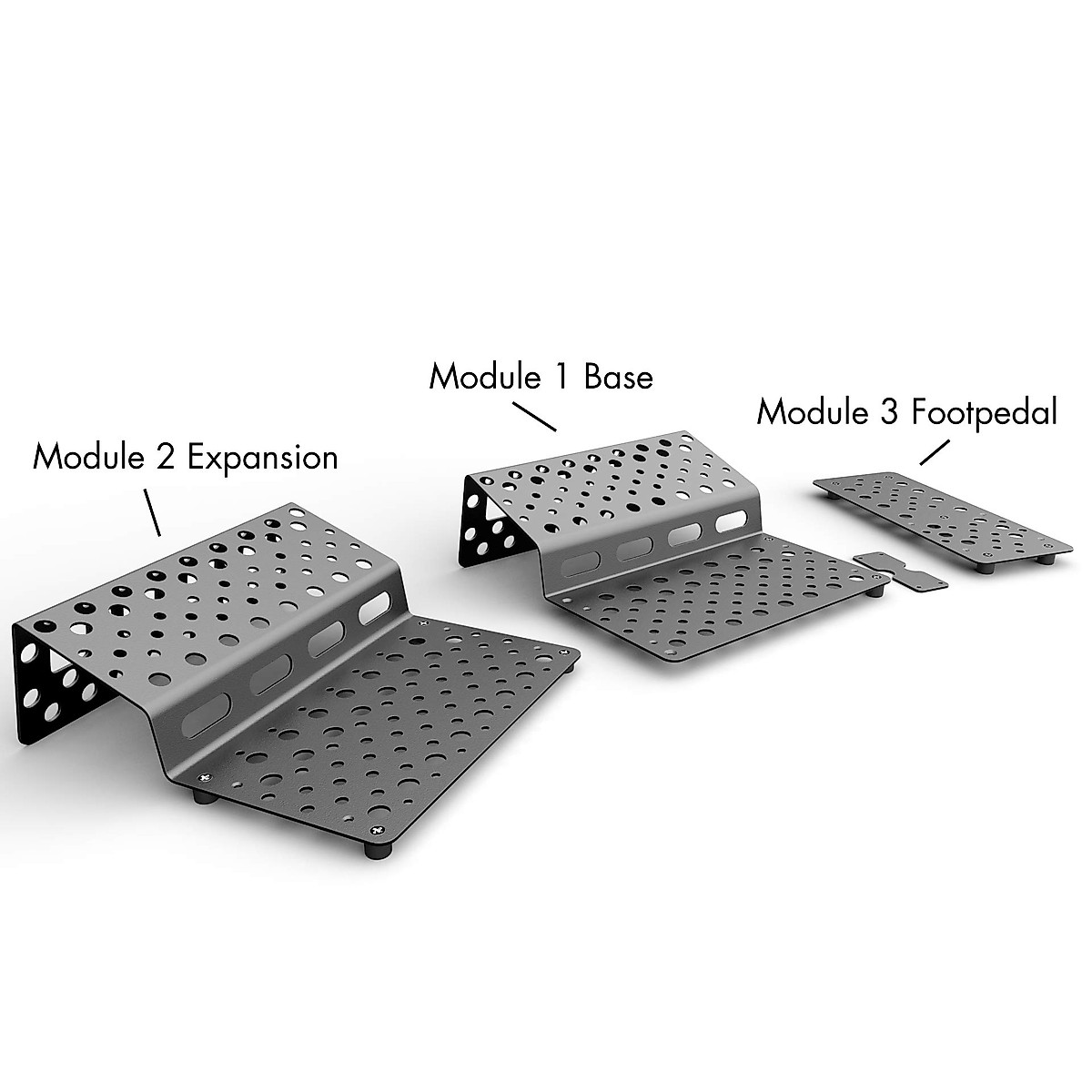 Holeyboard 123 Complete Pedalboard | Expandable from 13-30” to Solve Your Space Problems | Fits 3-12 pedals easily | 2-Levels For Easy Access to the Back Row